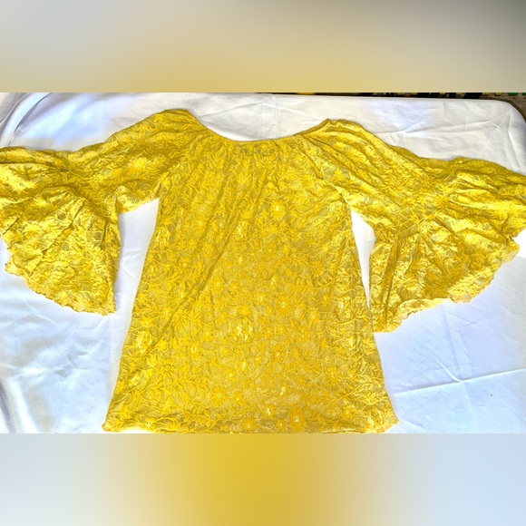 Turquoise Haven | Tops | Vintage Mustard Yellow Hippieboho Blouse Wlace ...